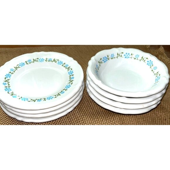 Shenango China | Dining | Shenango China Blue Flower Berry Bowls Bread ...